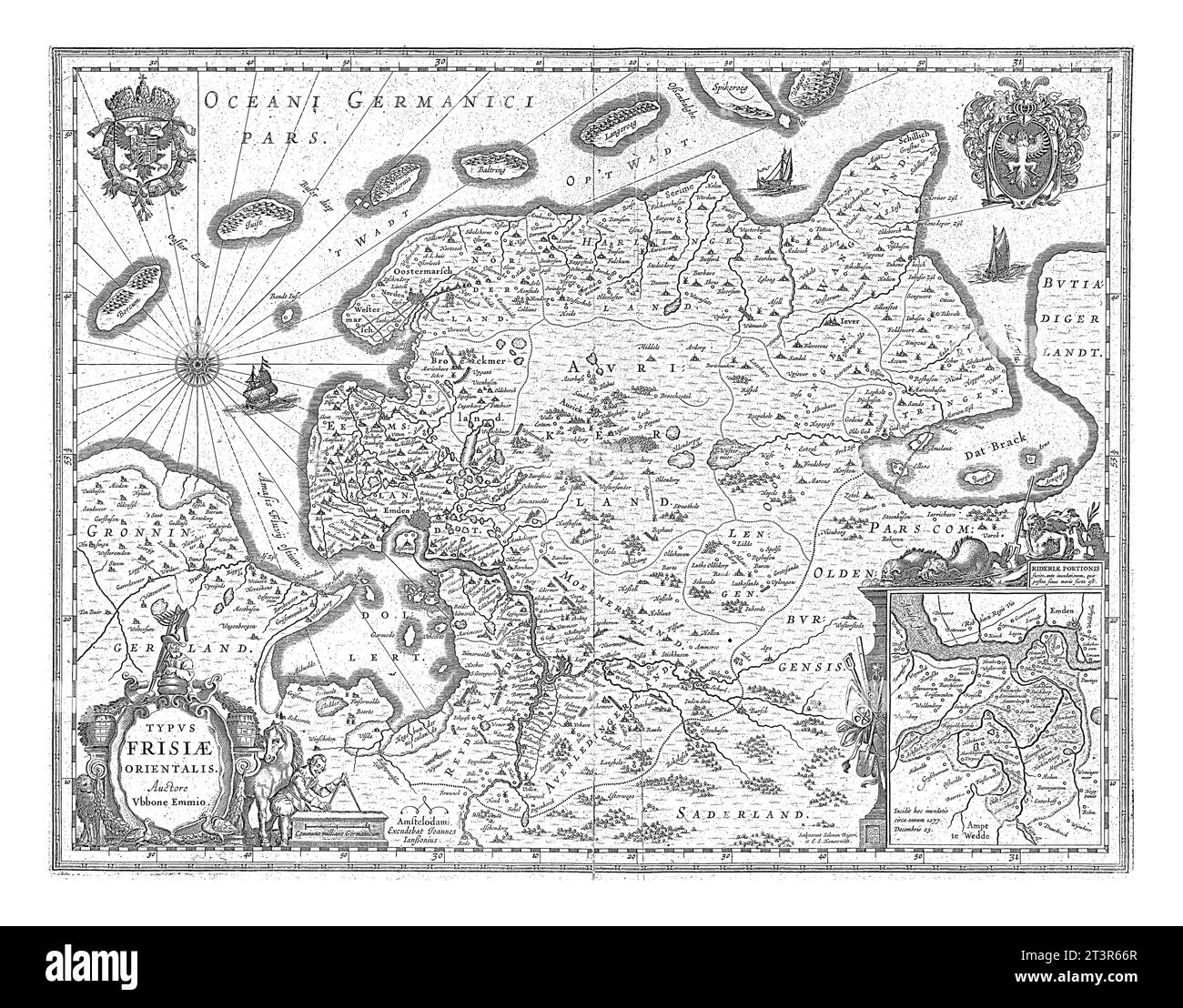 Map of East Frisia, Evert Simonsz Hamersvelt, 1618 - 1665 Map of East ...