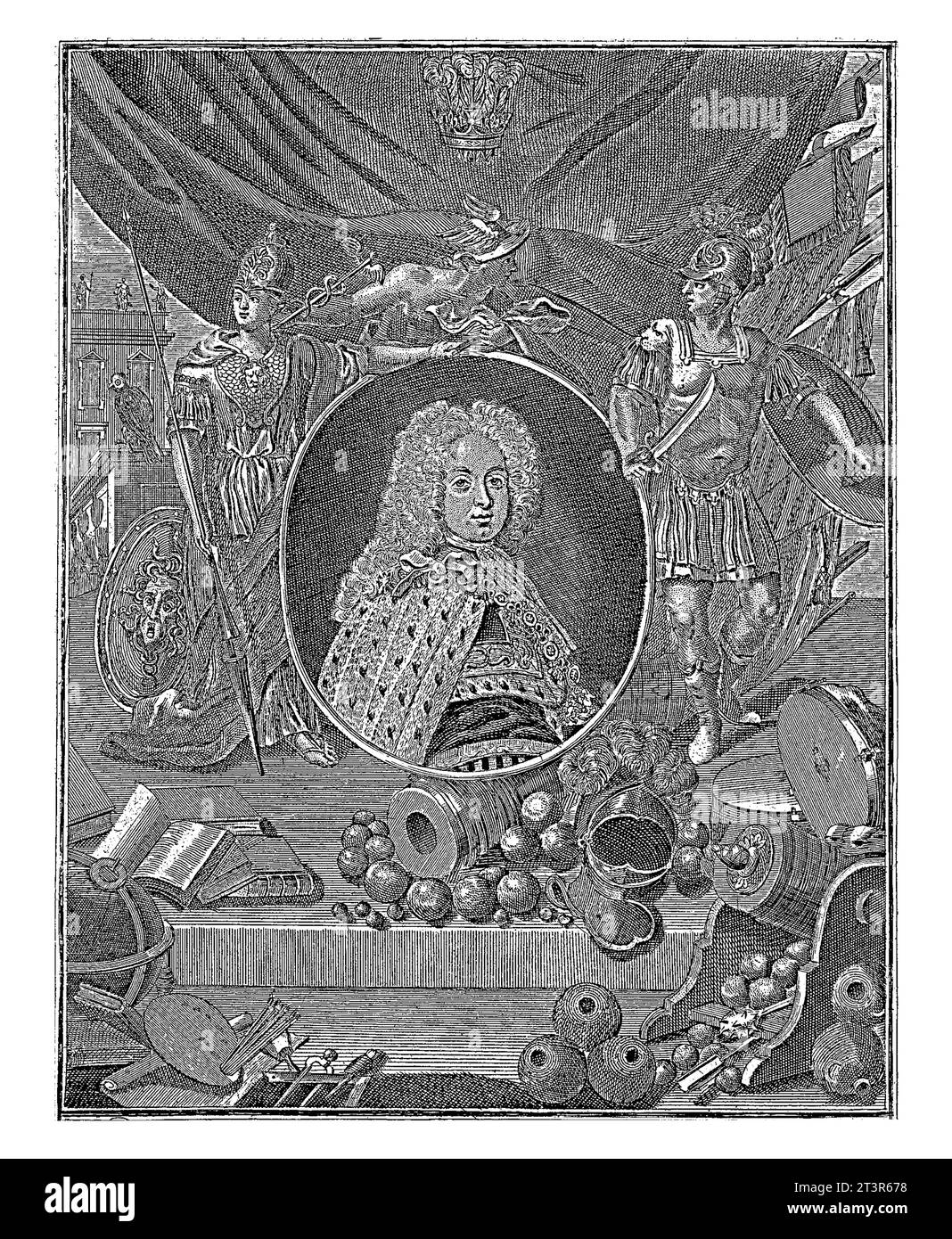 Allegorical representation with the portrait of Frederick, Prince of ...