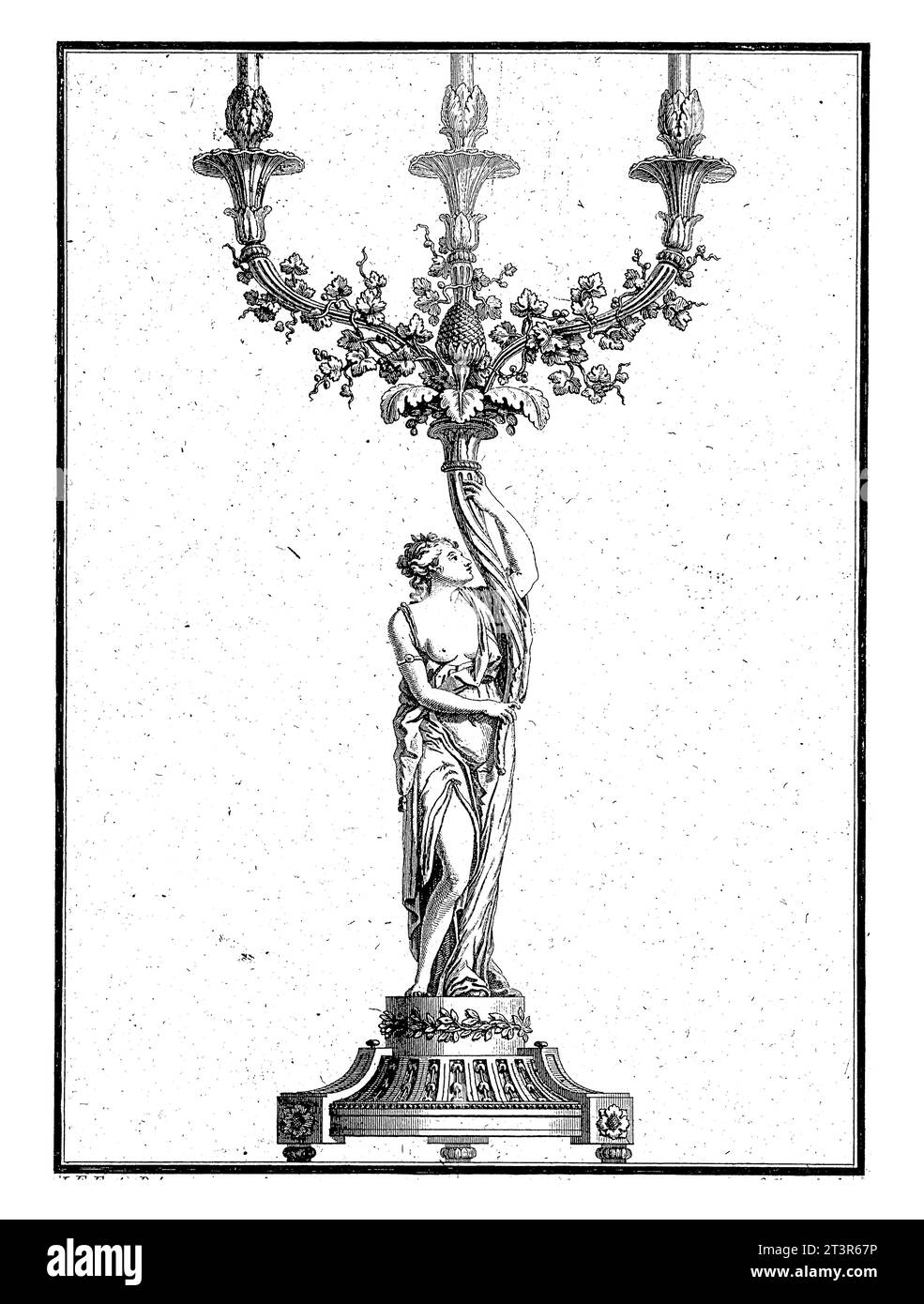 Girandole with Standing Woman, A. Colinet, after Jean Francois Forty ...