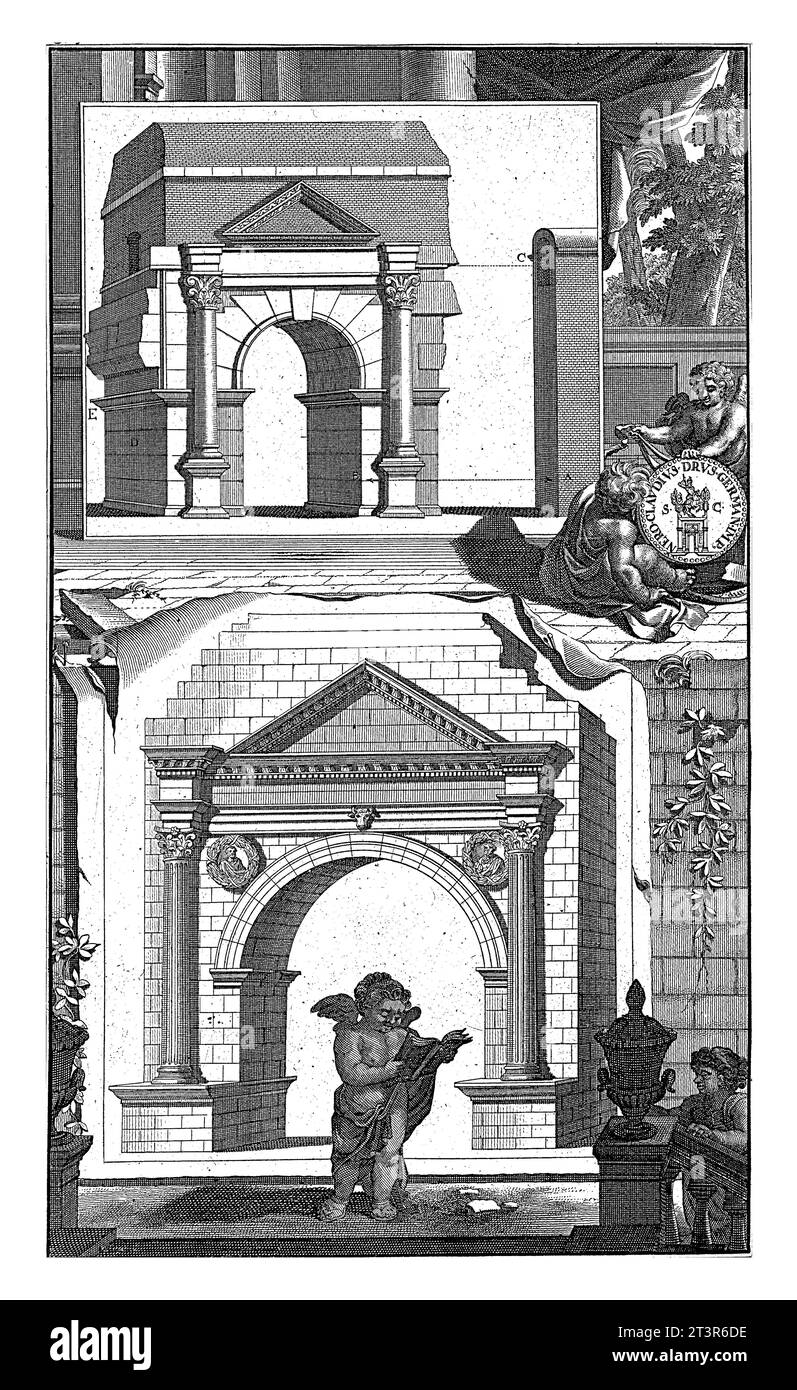 Two gates, Jan van Vianen, 1697 Two gates one above the other; for the ...