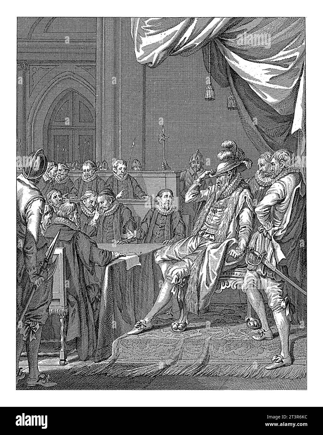 Alva claims the Tenth Penny, 1569, Theodoor Koning, after Jacobus Buys ...