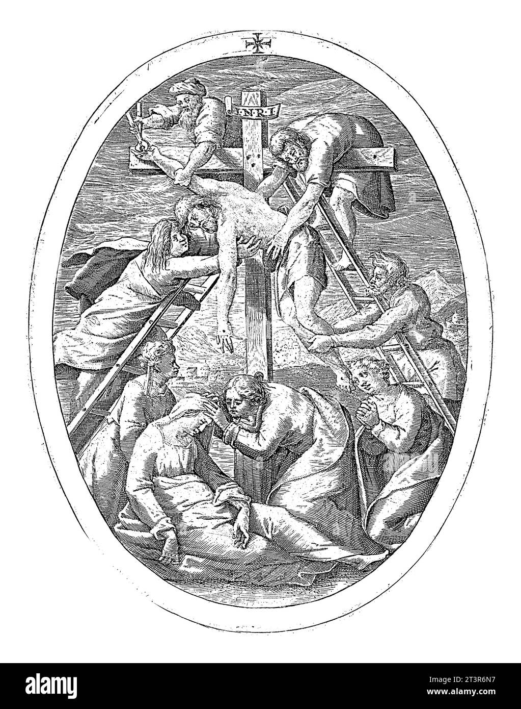 Descent from the Cross, Crispijn van de Passe (I), 1600 The body of Christ is taken from the ...