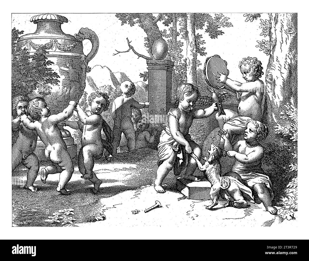 Three putti drawing Cut Out Stock Images & Pictures - Alamy