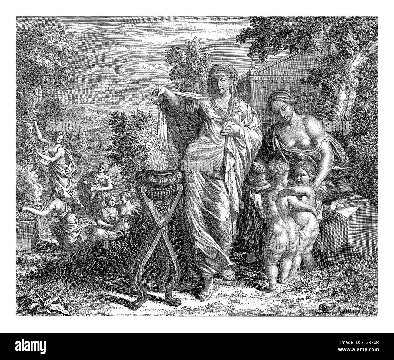 Sacrificing Women in a Landscape, Gerard Valck, after Gerard de ...