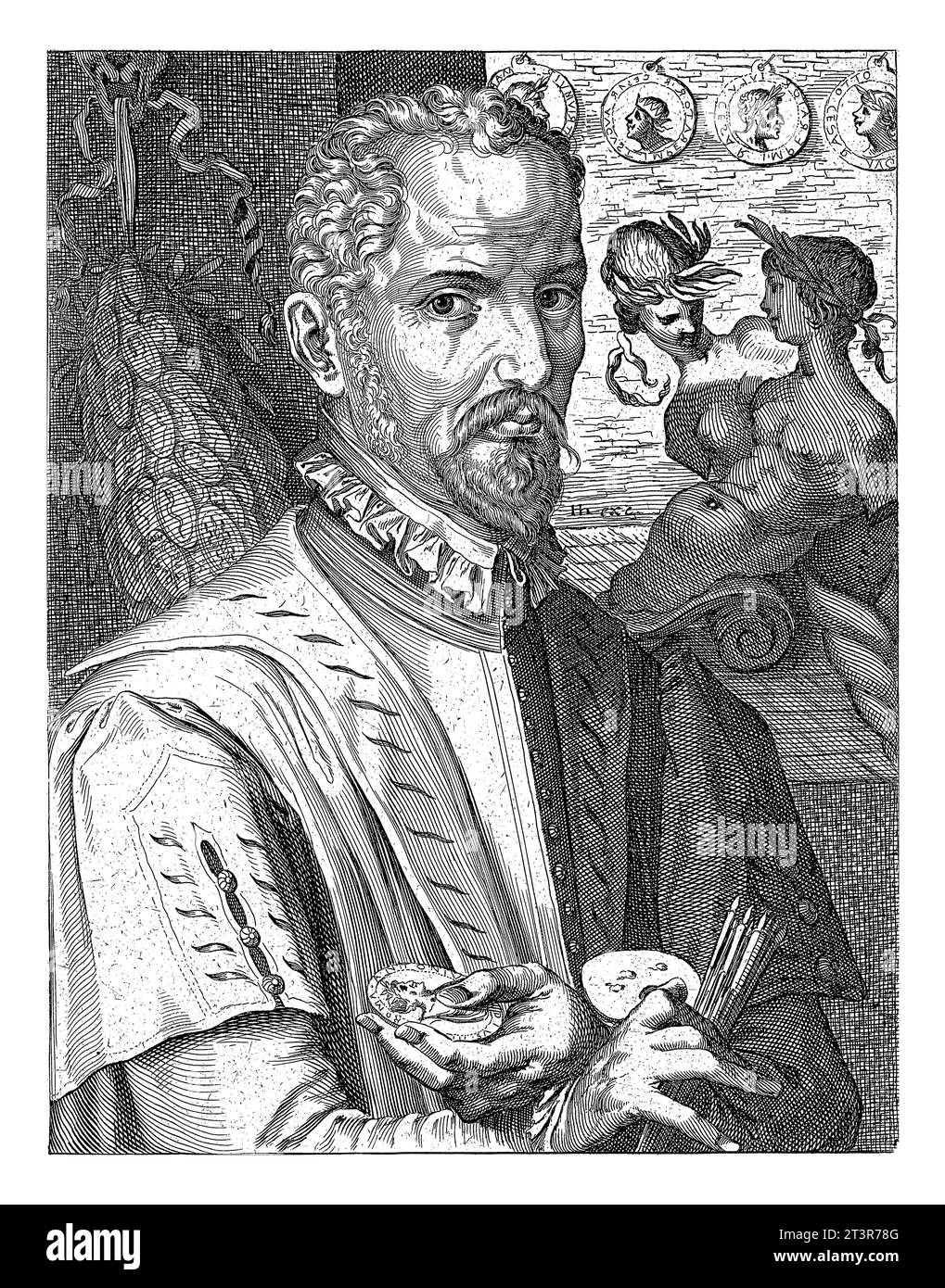 Portrait of Hubert Goltzius, Simon Frisius, after Anthonis Mor, 1610 ...