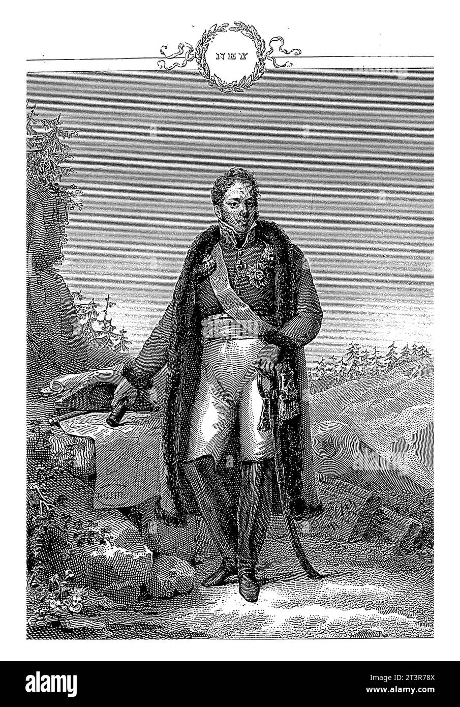 Portret van Michel Ney, Pierre Michel Adam, after Antoine Julien Potier ...