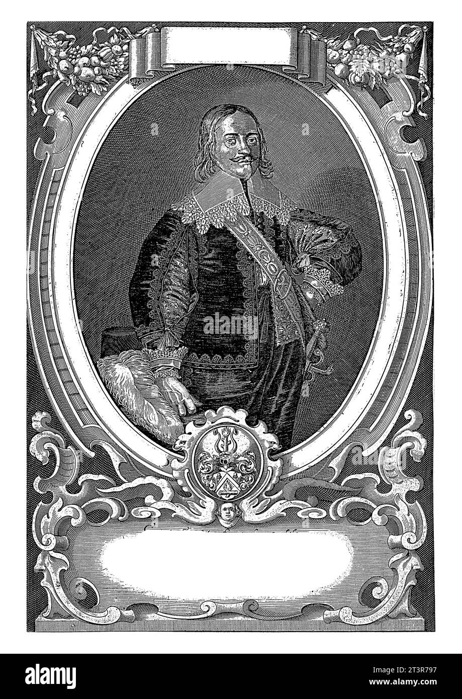 Portrait of Peter Brand, Johann Durr, 1644 Portrait in with decorative ...