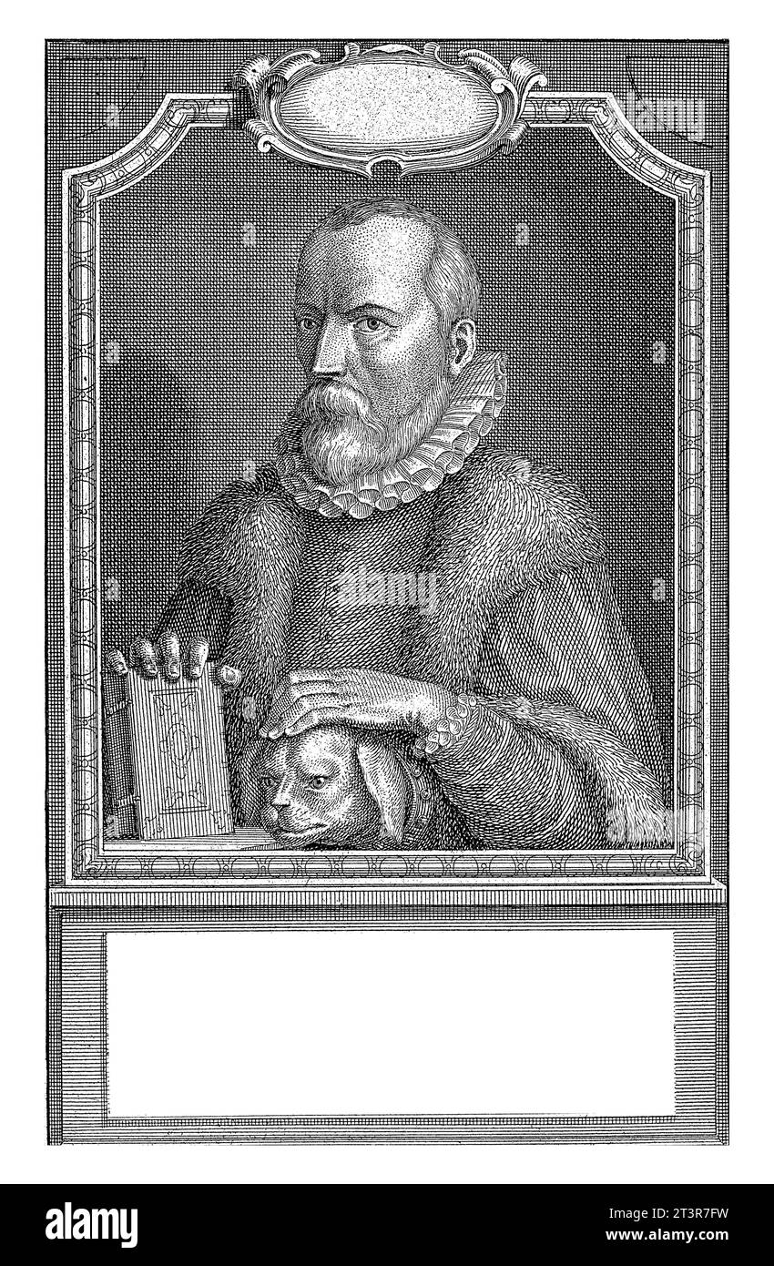 Portrait bust to the left of Justus Lipsius, humanist and scholar ...