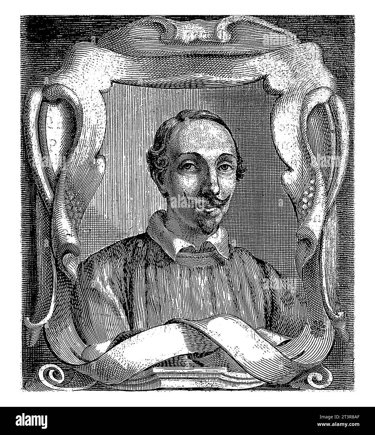 Portrait of Writer Agostino Fusconi, Giacomo Piccini, 1647, vintage ...