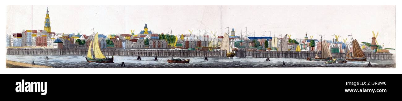 Panorama of Amsterdam (sheet D), Pieter van der Meulen, 1792 - 1847 View of Amsterdam from the ...