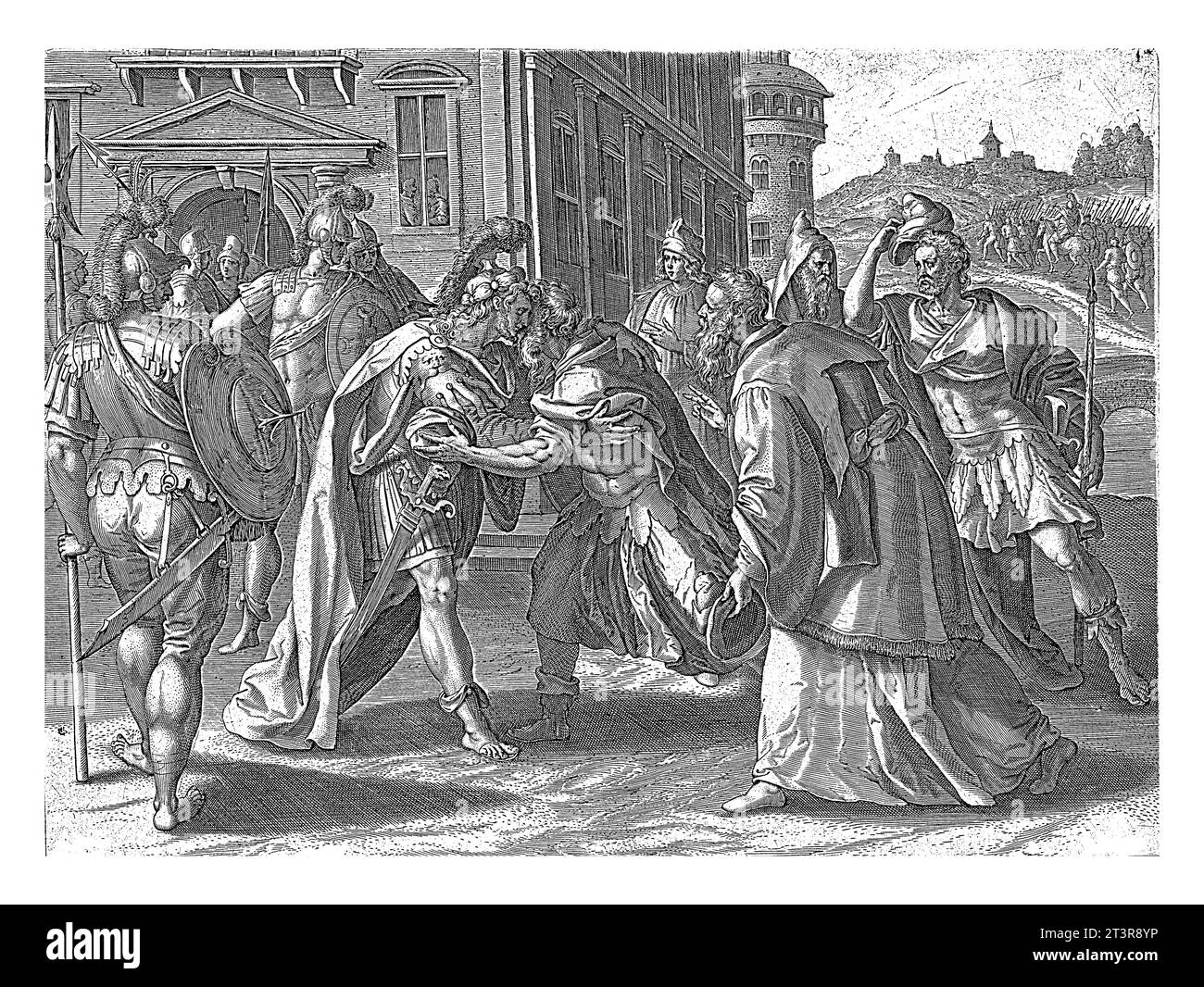 Absalom seizes power, Johannes Wierix, after Maerten de Vos, 1585 ...