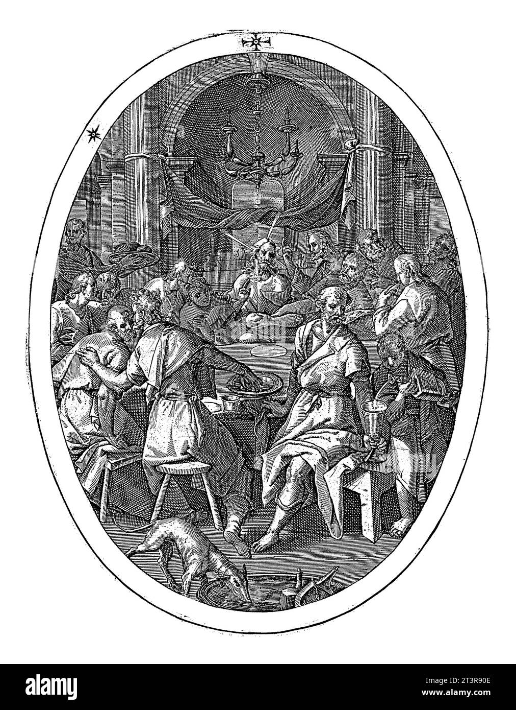 Last Supper, Crispijn van de Passe (I), 1600 Christ and his disciples ...