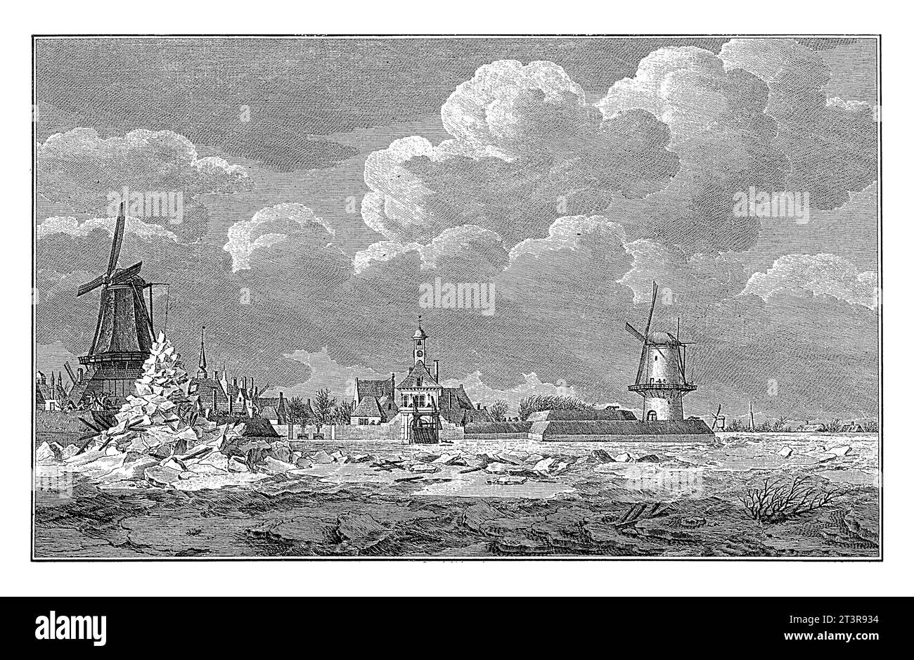 Kruiend ijs voor Gorinchem (plate 2), 1799, Johannes Christiaan Bendorp ...