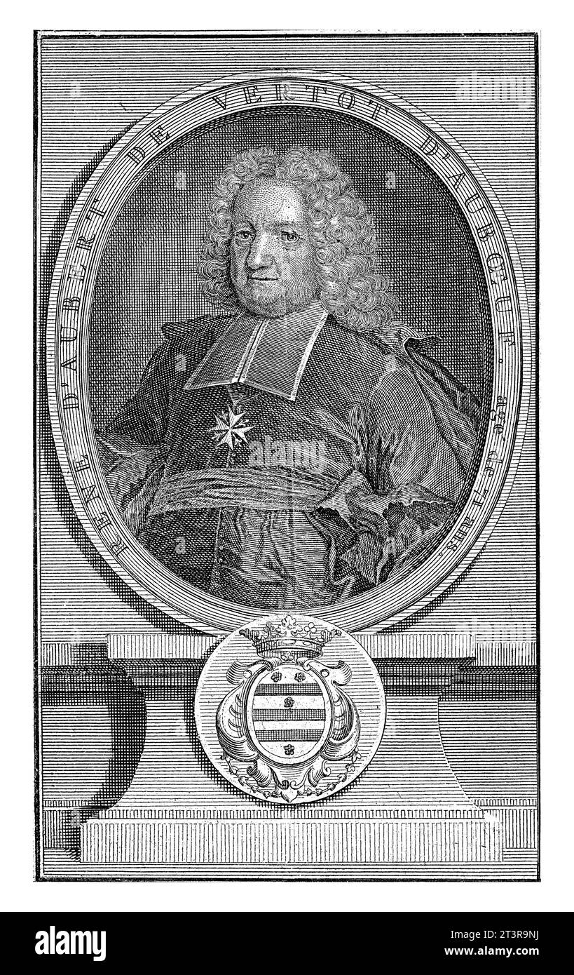 Portrait of Rene Aubert de Vertot at the age of 71, Balthasar Bernards ...