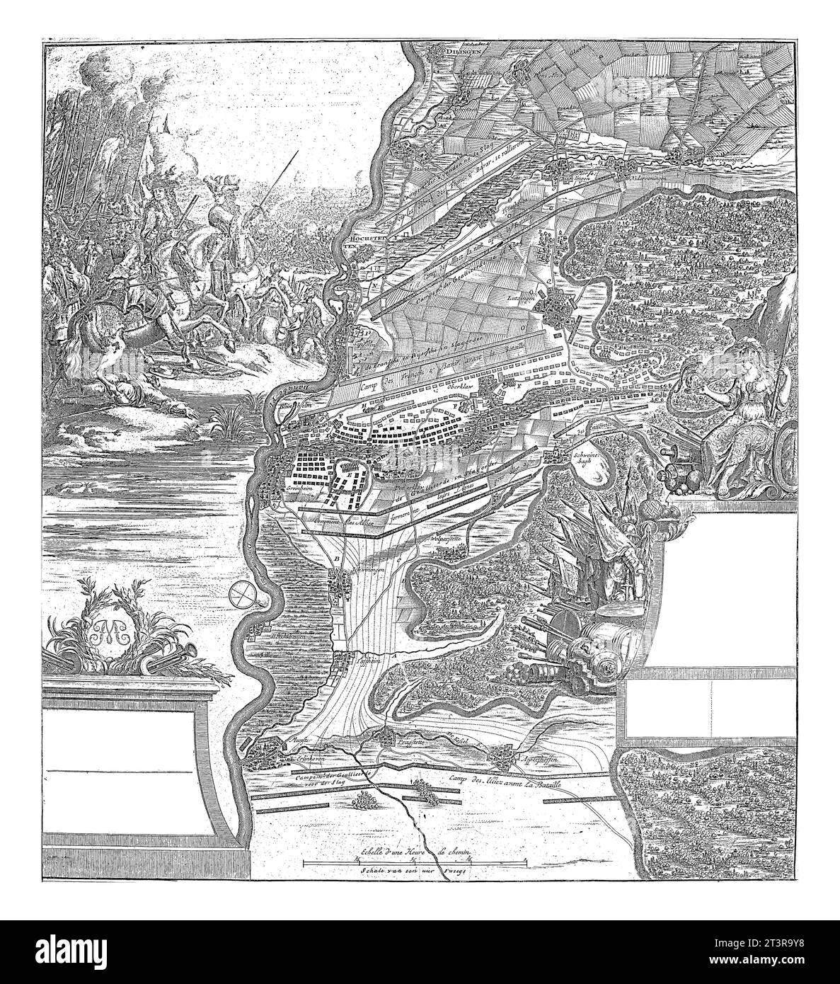 Battle of blenheim map Black and White Stock Photos & Images - Alamy