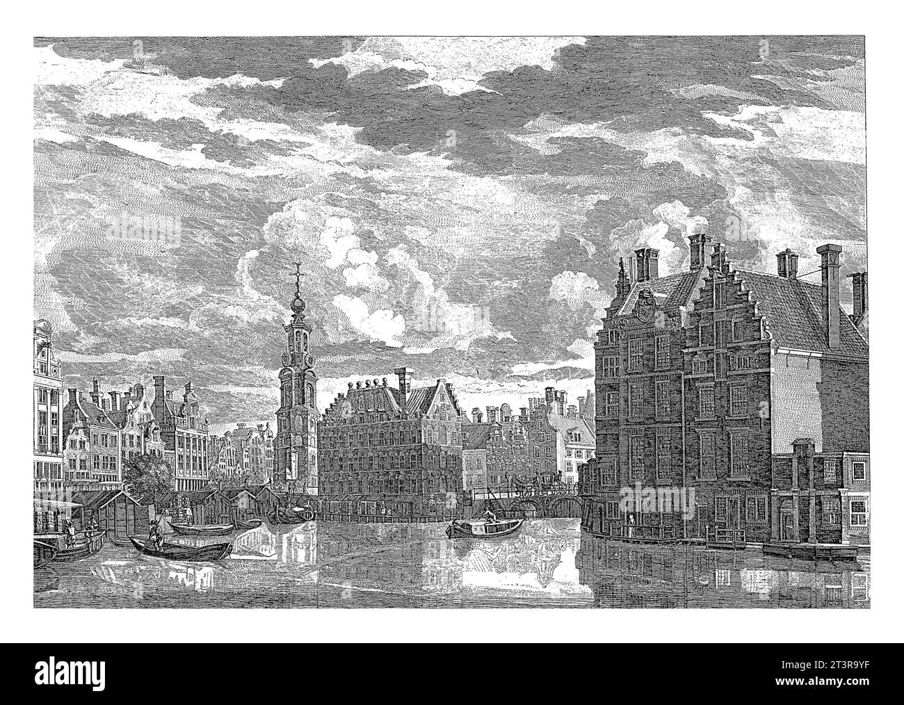 View of the Binnen-Amstel and the Munttoren in Amsterdam, the Coppier ...