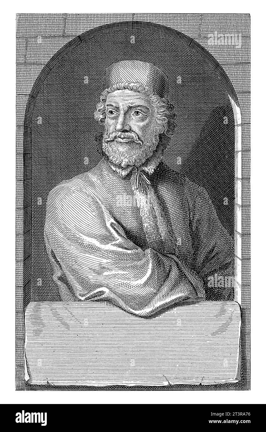 Portrait of Theodorus Gaza, Adolf van der Laan, 1694 - 1755 Portrait ...