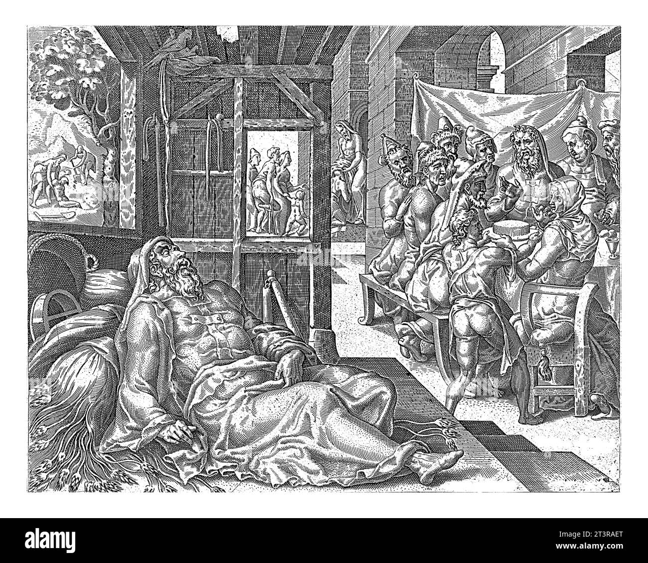 Tobit's blindness, anonymous, after Maarten van Heemskerck, 1595 - 1633 ...