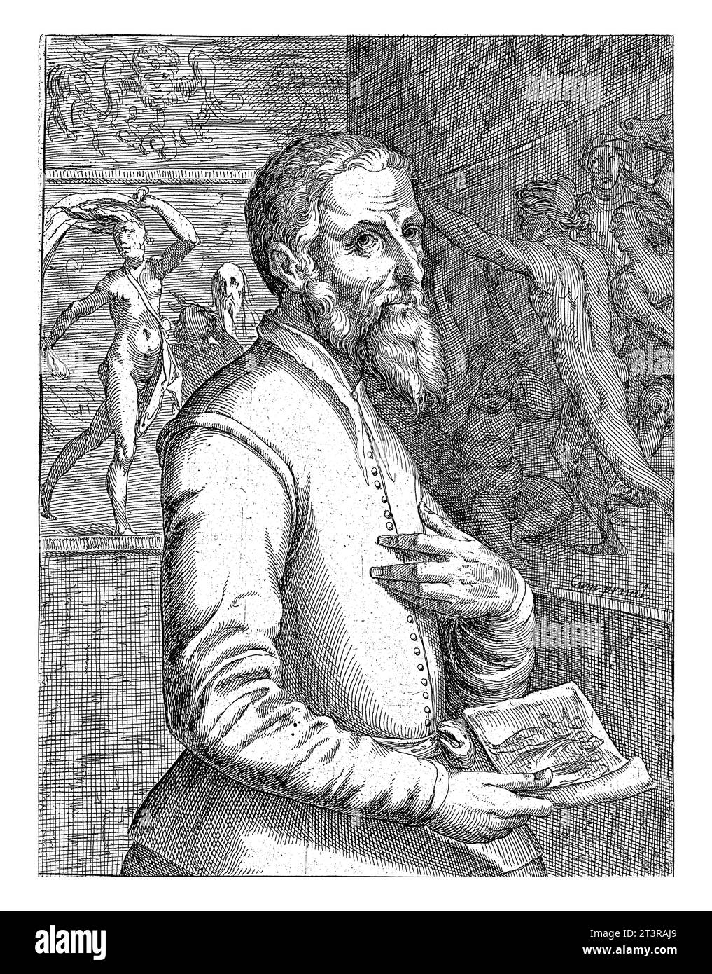 Portrait of Maarten van Heemskerck, Simon Frisius, 1610 Half-length ...