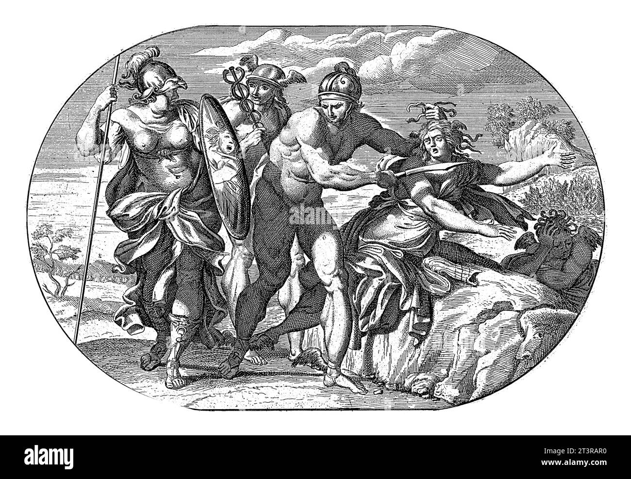 Perseus beheads Medusa, anonymous, after Annibale Carracci, 1673 - 1709 ...