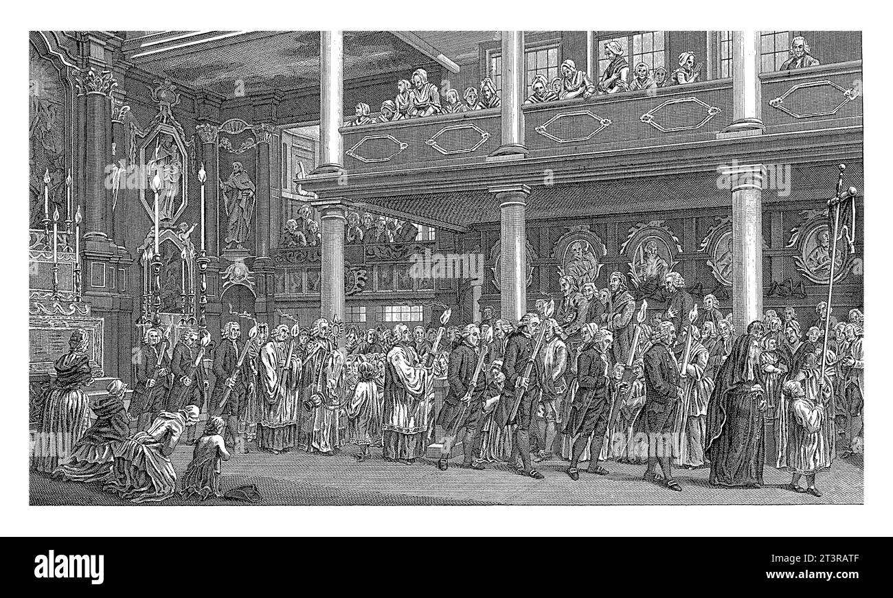 Procession in Moses and Aaron Church in Amsterdam, 1784, Jan Lucas van ...