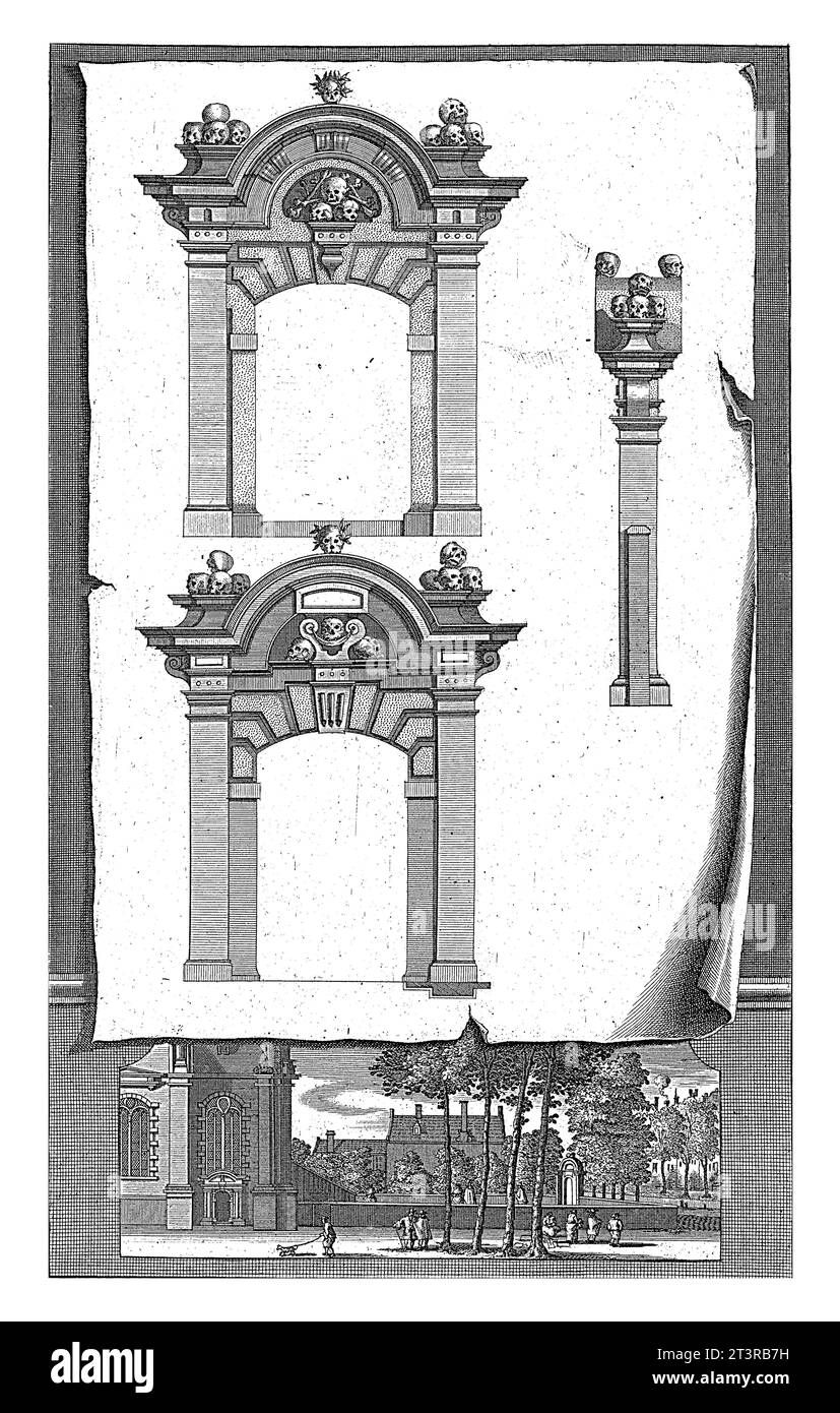 Oosterpoort of the cemetery of the Amsterdam Westerkerk, Jan Goeree ...