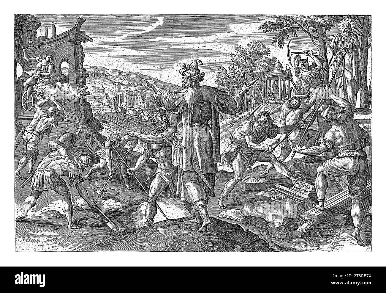 Hezekiah has the idols destroyed, Maerten de Vos, 1585 King Hezekiah ...