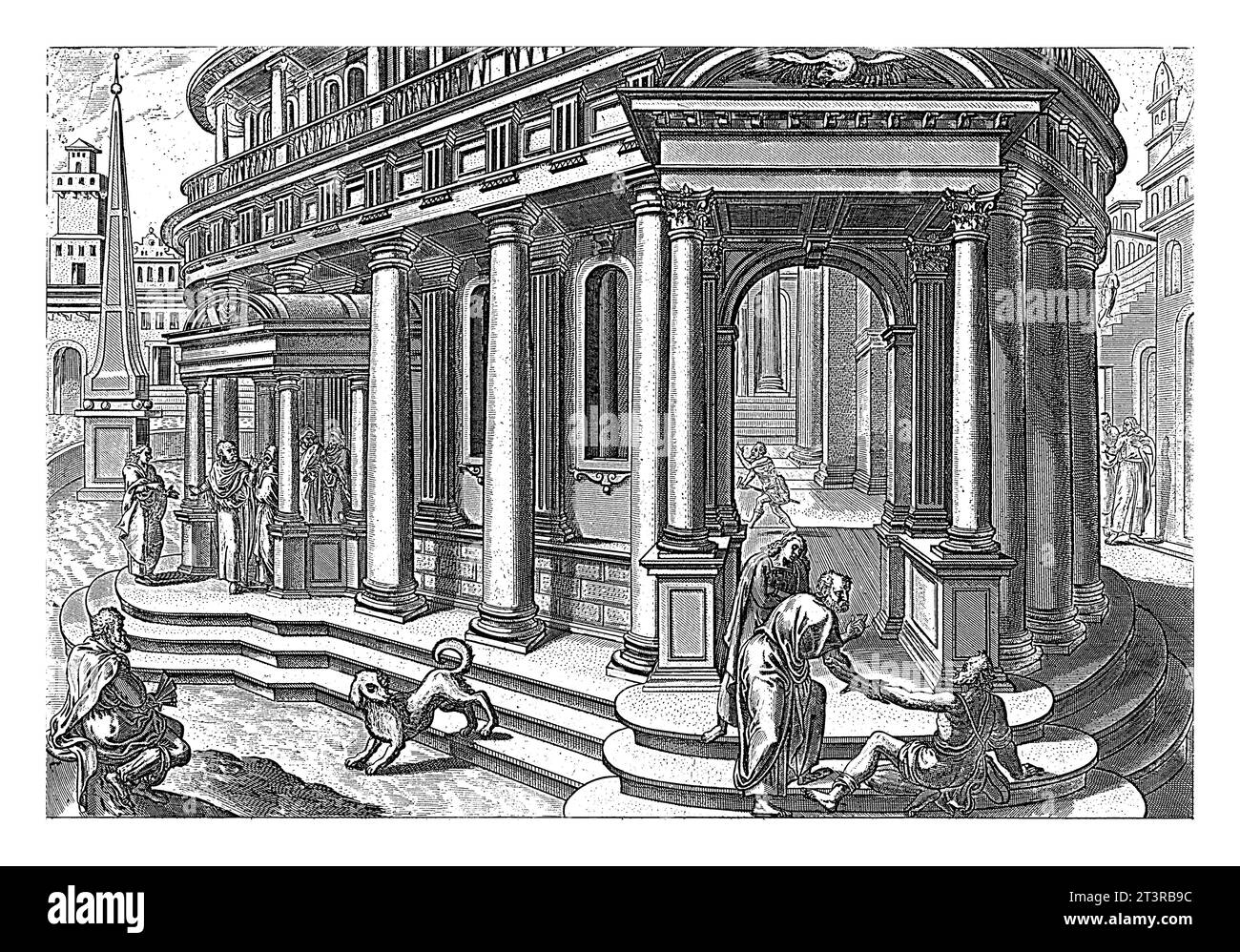 Peter and John heal a paralytic at the temple gate, Lucas van Doetechum ...