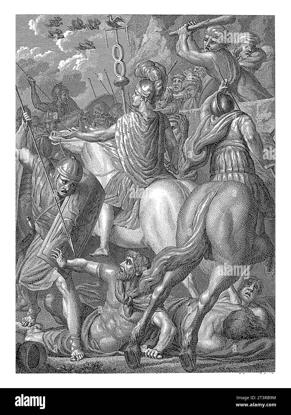 Germanicus during a battle with Germans., Louis E.F. Garreau, after ...