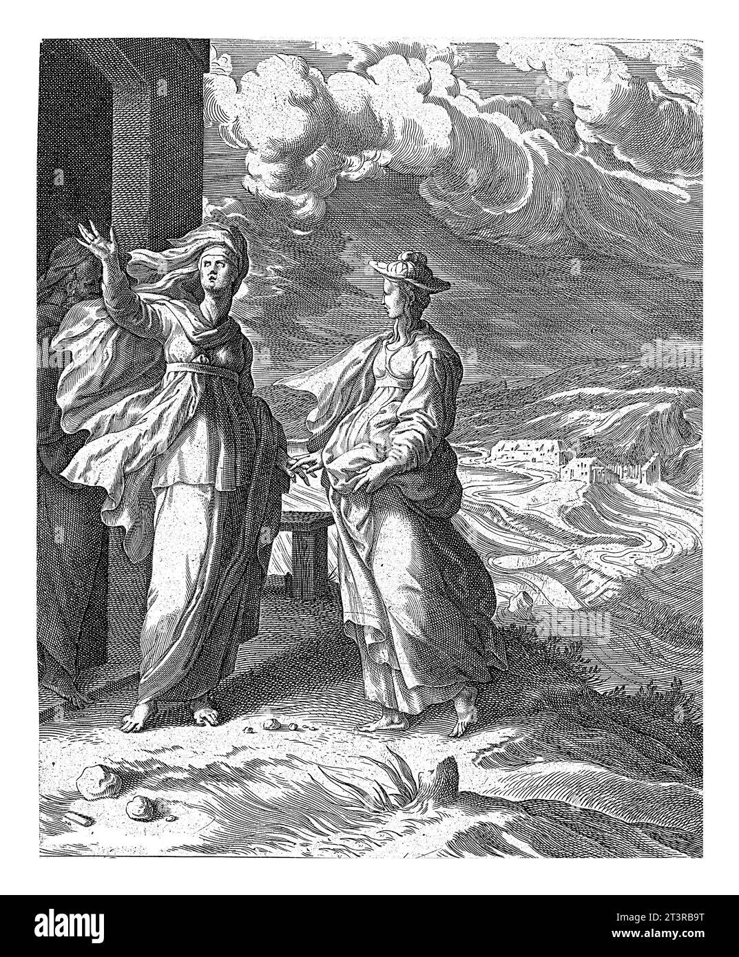 Visitation, Isaac Duchemin, after Adriaan de Weerdt, 1573 Mary's visit ...