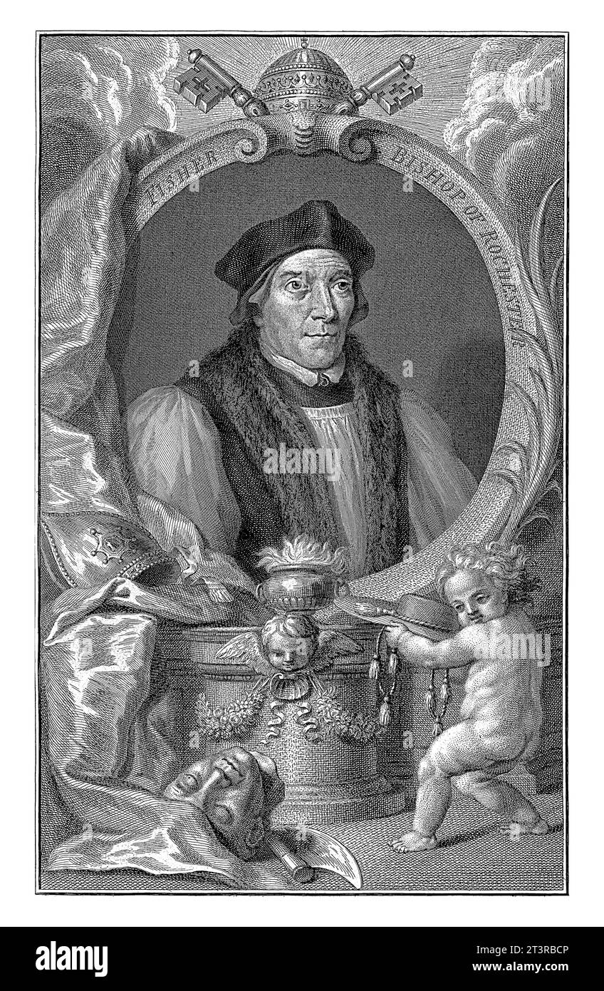 Portrait of John Fisher, Jacob Houbraken, after Hans Holbein (II), 1743 ...