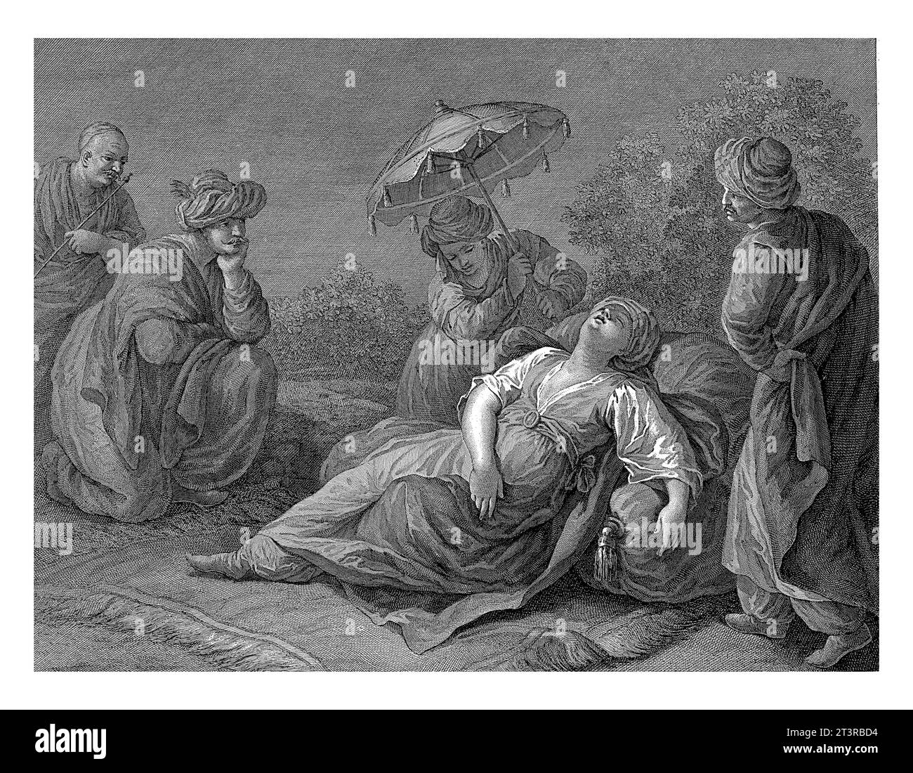 Sleeping woman and four men, Francesco del Pedro, after Francesco ...