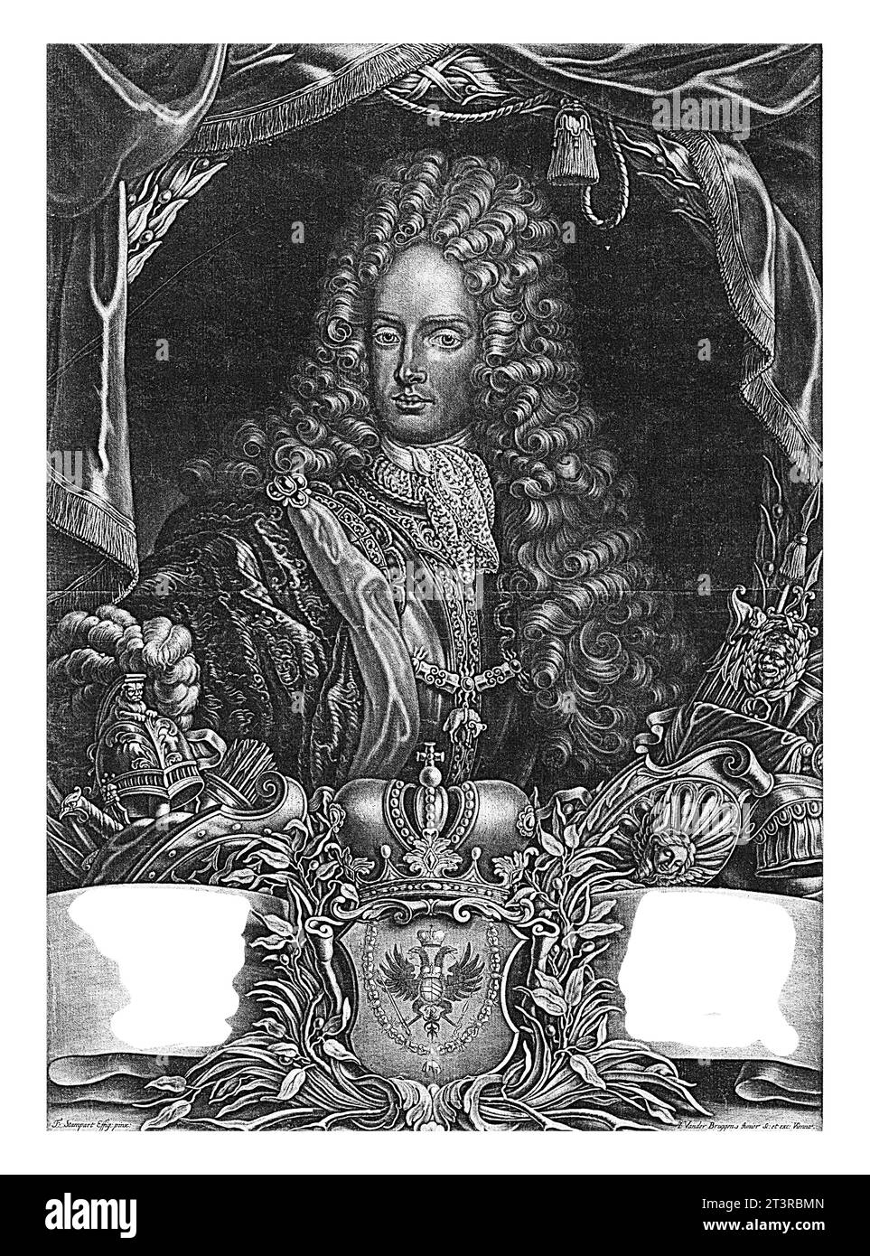 Portrait of Emperor Joseph I, Johann van der Bruggen, after Frans van ...