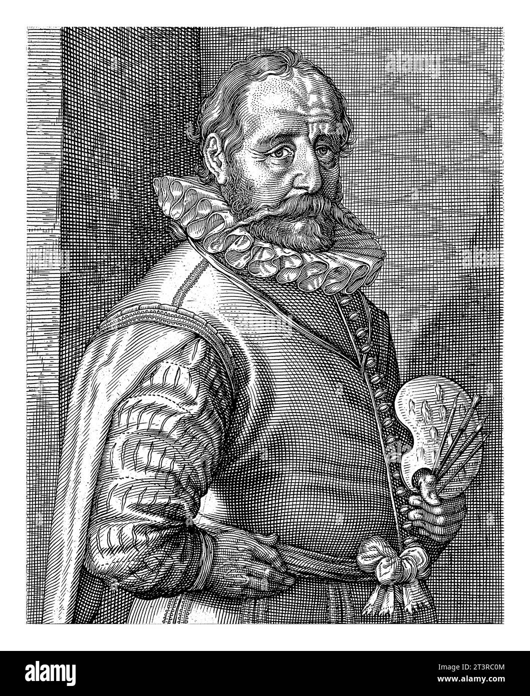 Portrait of Hans Bol, Andries Jacobsz. Stock, after Hendrick Goltzius ...