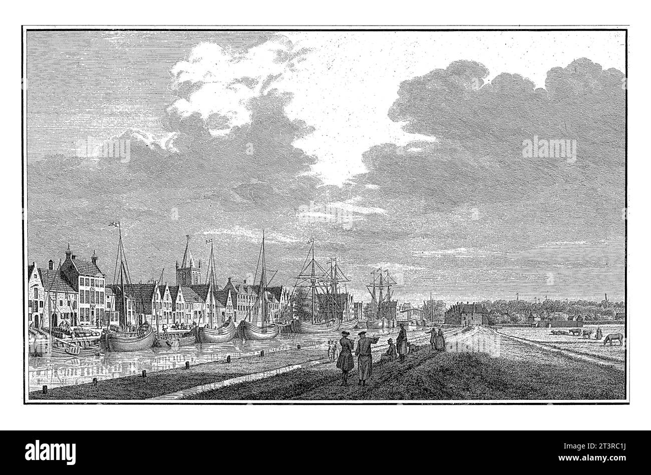 View of part of the harbor of Vlaardingen, Jan Caspar Philips, after ...