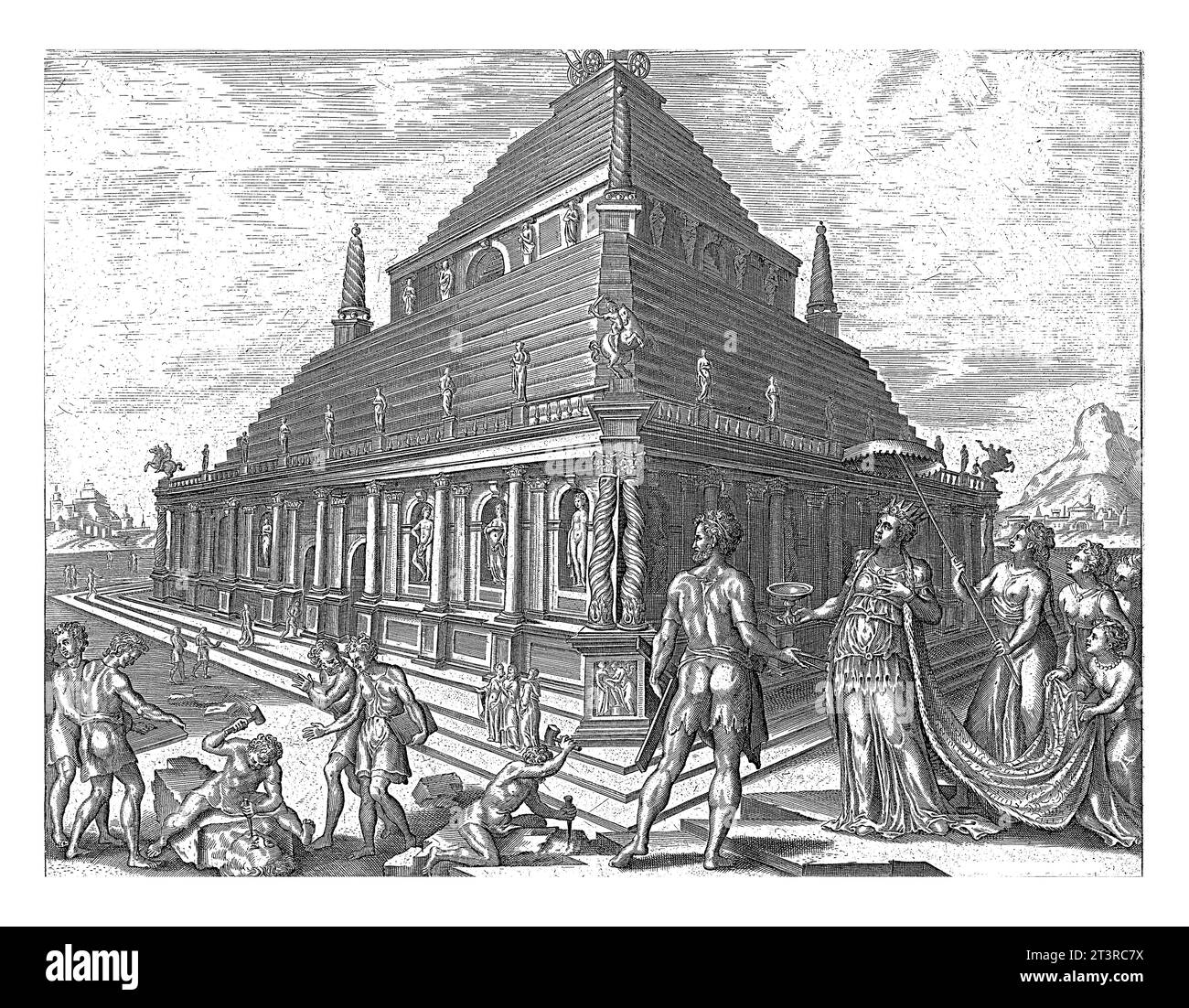 Mausoleum of Halicarnassus, Philips Galle, after Maarten van Heemskerck ...