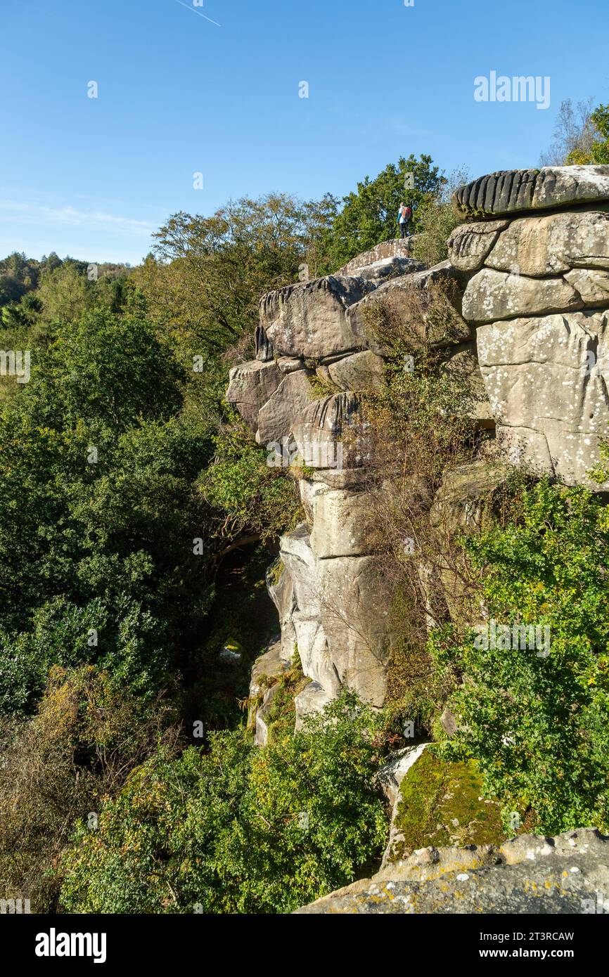 Cratcliffe Tor a rock outcrop near Robin Hoods Stride and the village ...