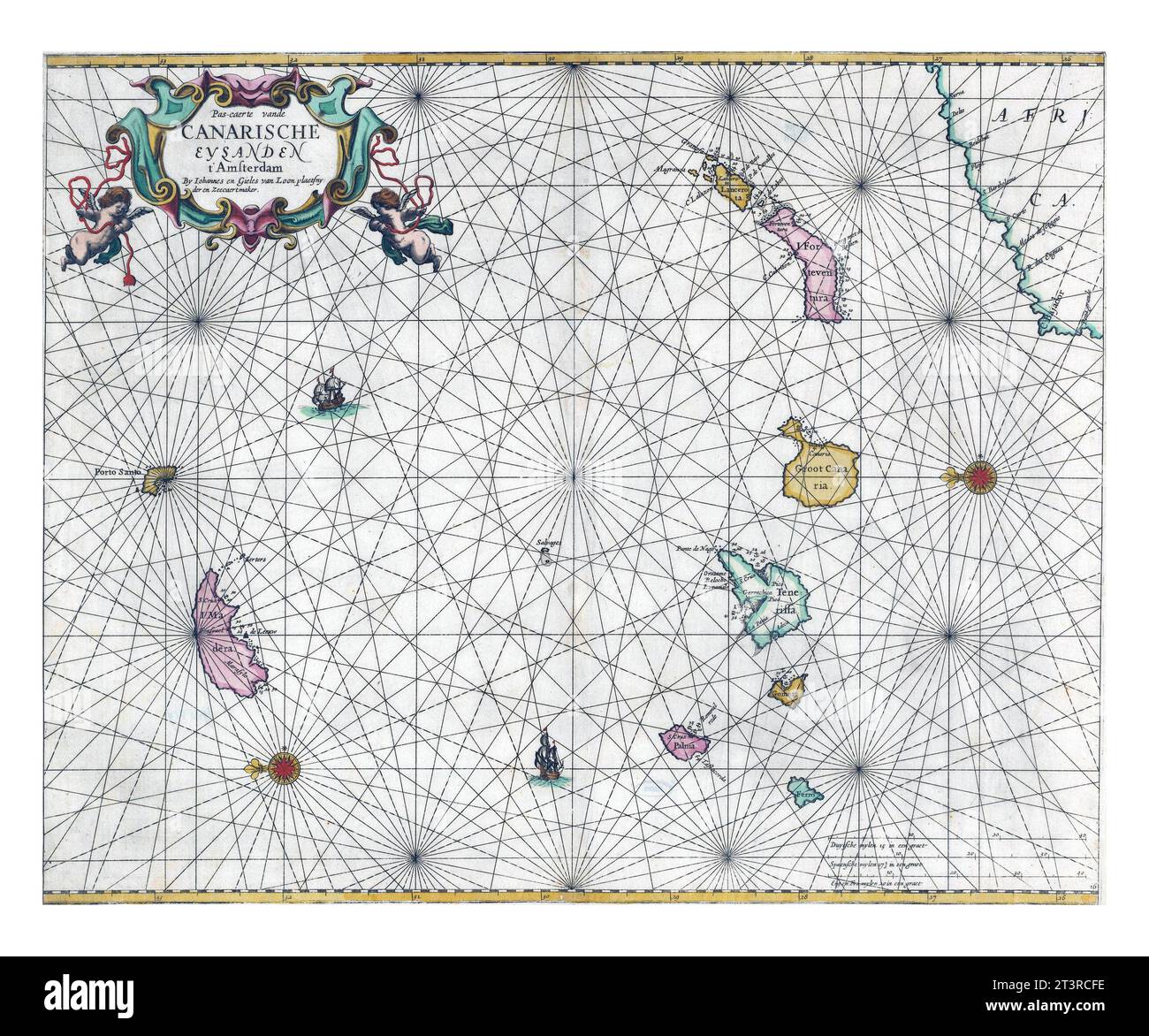 Nautical chart of the Canary Islands, anonymous, Johannes van Loon ...