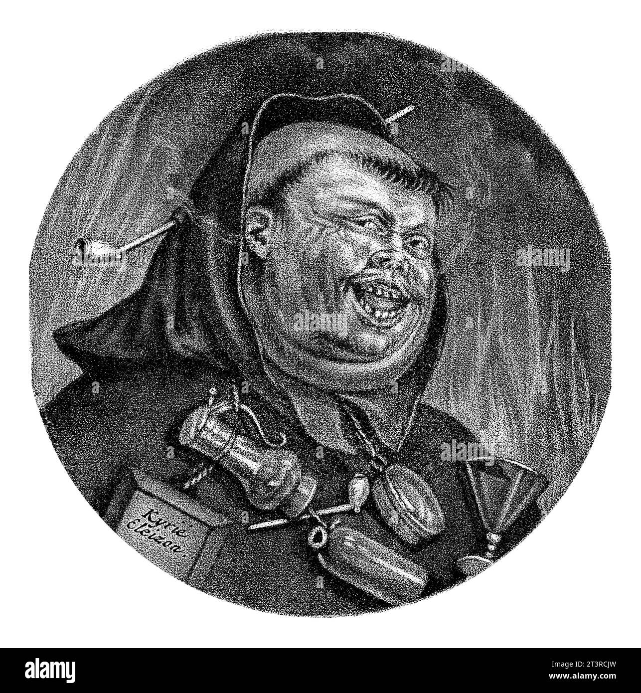 Smoking Franciscan, Jacob Gole, after Cornelis Dusart, 1693 - 1700 A ...