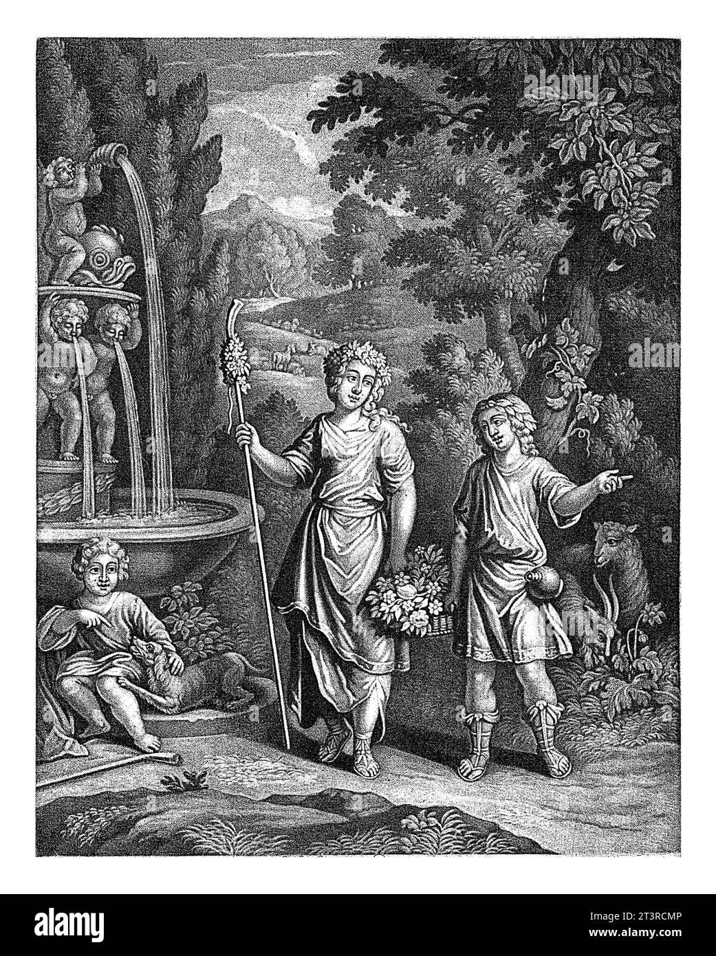 Coridon and Silvia, Pieter Schenk (I), after Bernard Lens (II), 1670 ...