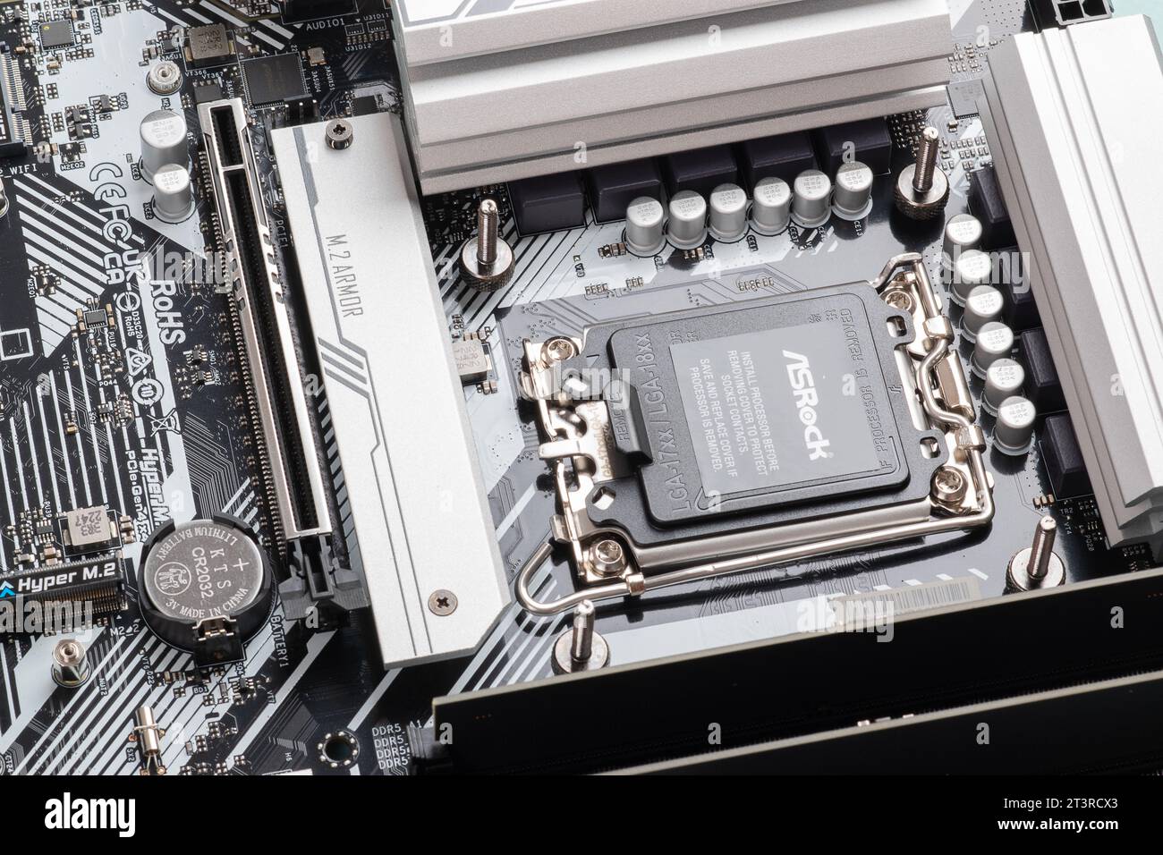 Kirov, Russia - September 15, 2023. The motherboard is from a new ...