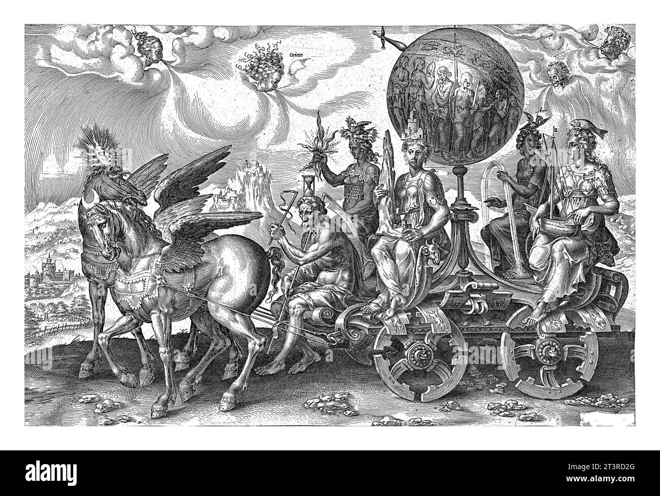 Triumphant Chariot of the World, Cornelis Cort, after Maarten van ...