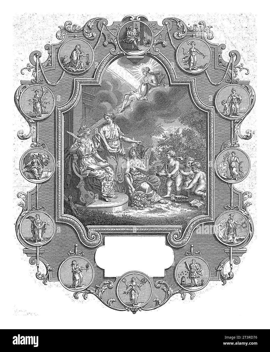 Allegorical title page with Poetry on a Throne, Jan Caspar Philips ...