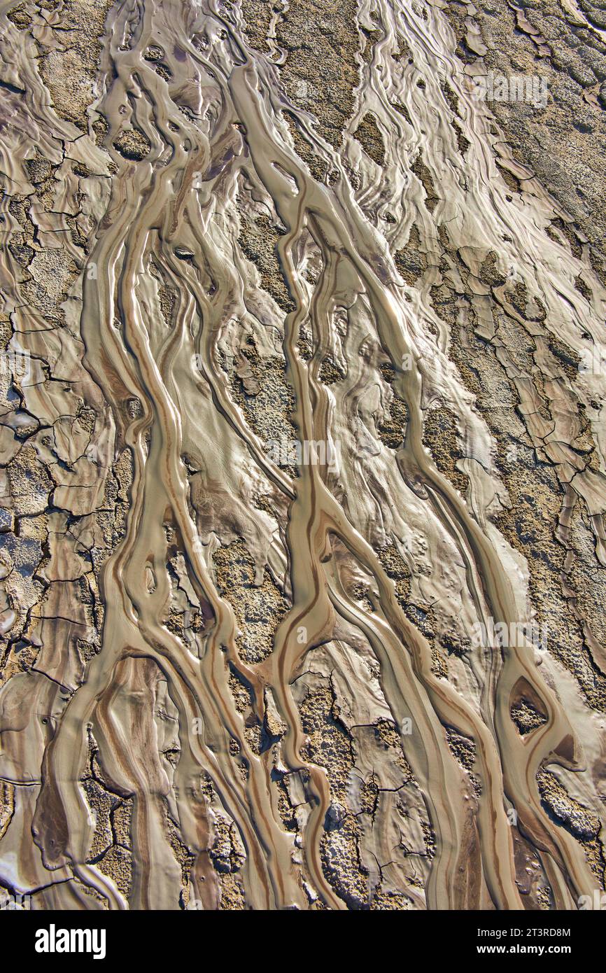 cones of mud volcanoes from which rivers of mud flow Stock Photo - Alamy