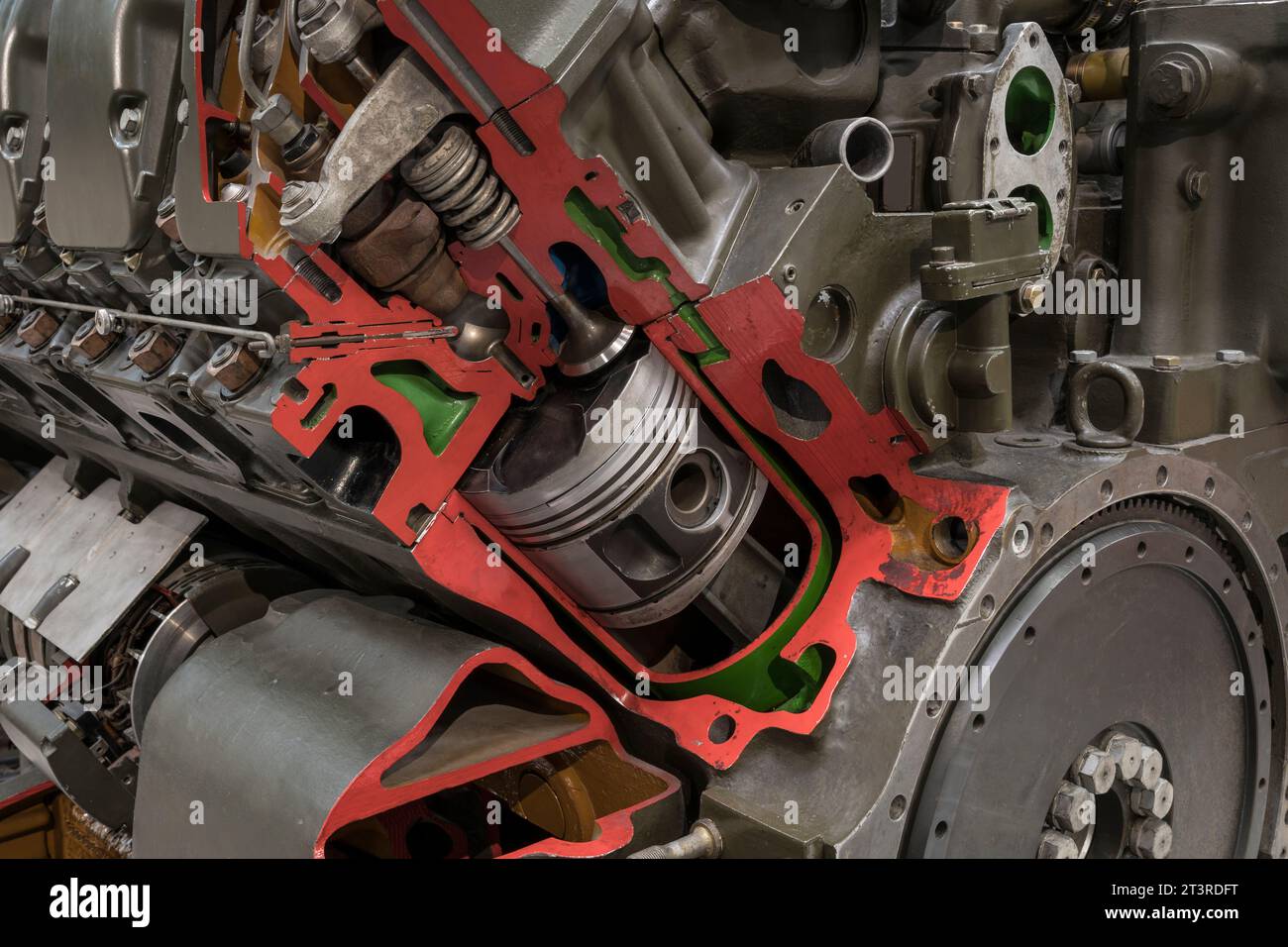 Cut out model of an old diesel engine Stock Photo - Alamy