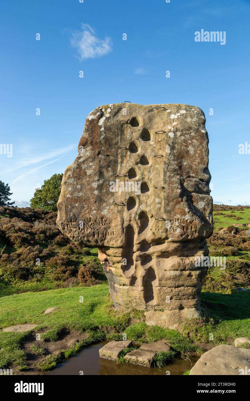 The Cork Stone a wind-eroded sandstone pillar on Stanton Moor in the ...