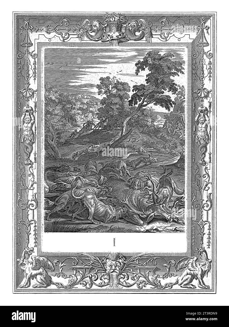 Actaeon Torn by His Dogs, Bernard Picart (workshop of), 1733 The young ...