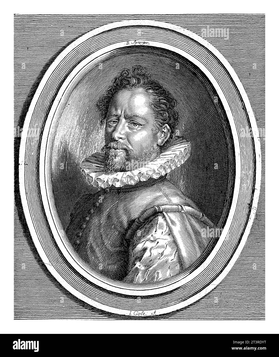 Portrait of Bartholomeus Spranger, Jacob Gole, after Jan Harmensz ...