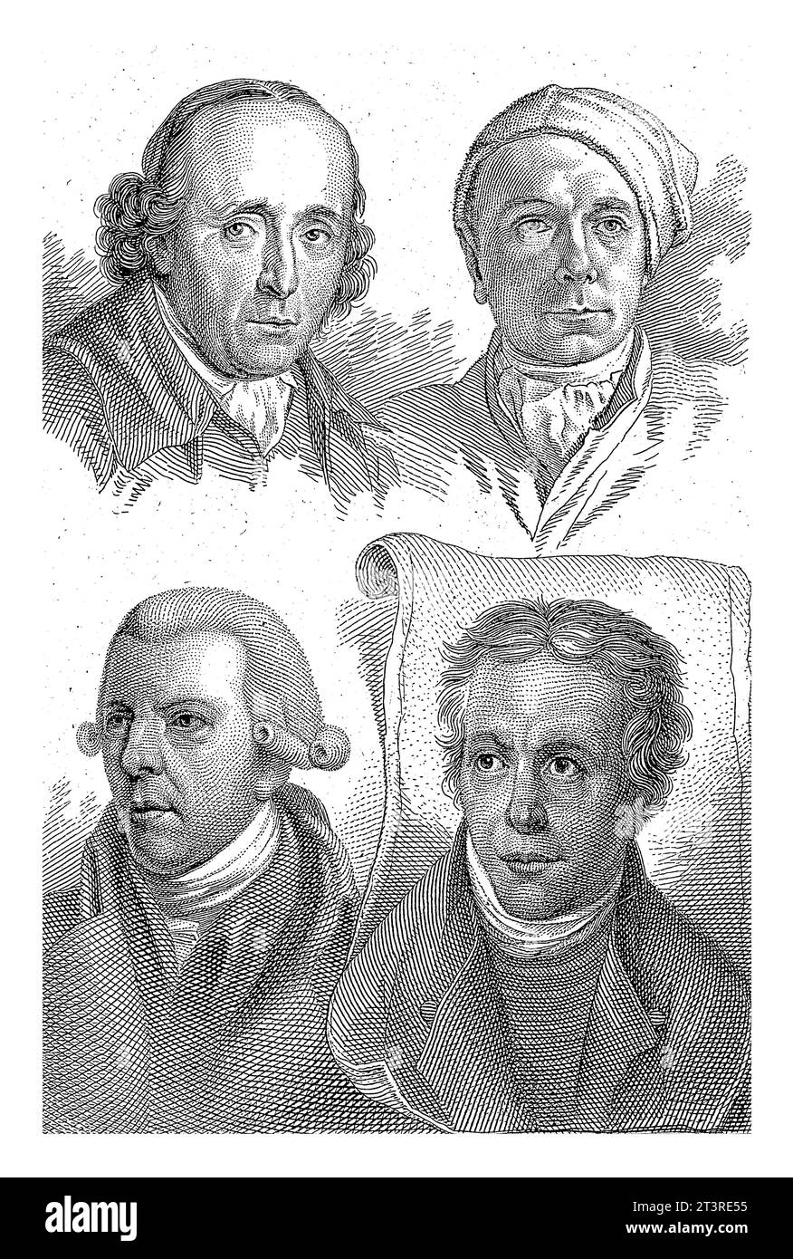 Portraits of Gerard van Nijmegen, Jacob Cats, Reinier Vinkeles and Dirk ...