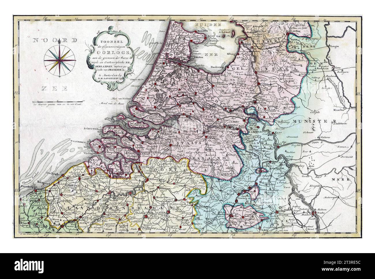 Map of the theatre of war in the Austrian Netherlands, 1794, Cornelis ...